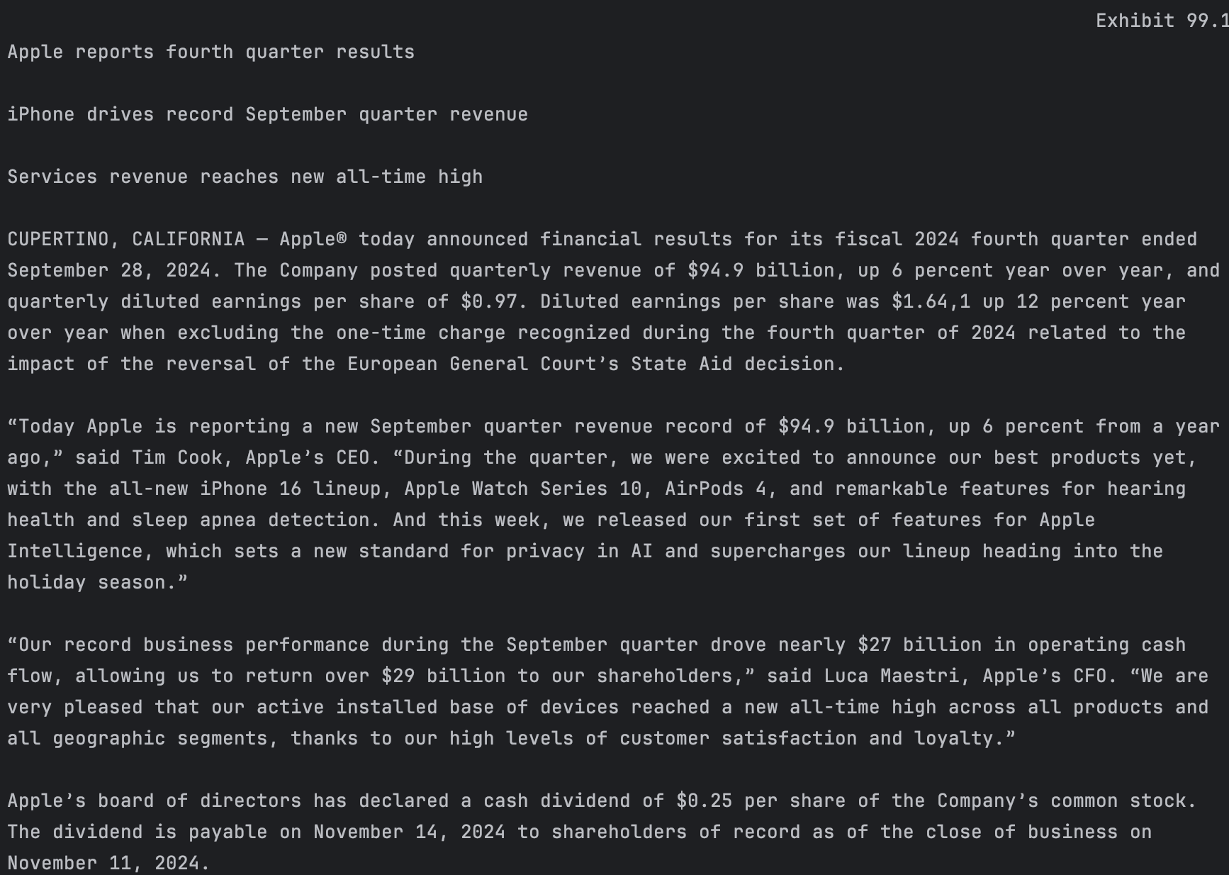 Quick easy access to 8-K filings