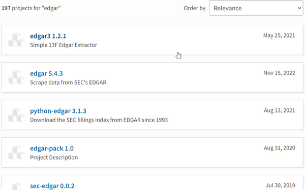 Easy access to Edgar filings
