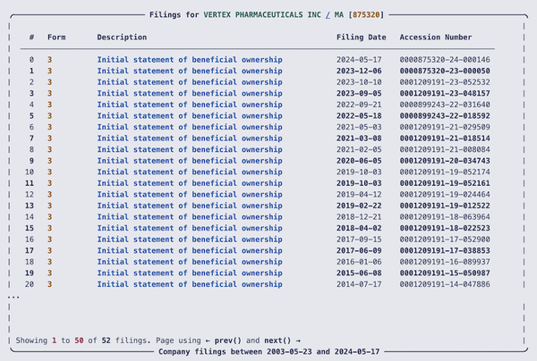 Analyze Form 3 Filings with edgartools